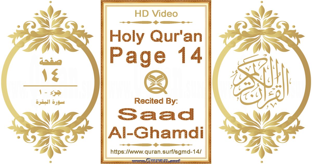 Holy Qur'an Page 14 || Reciting by Saad Al-Ghamdi » Quran.surf